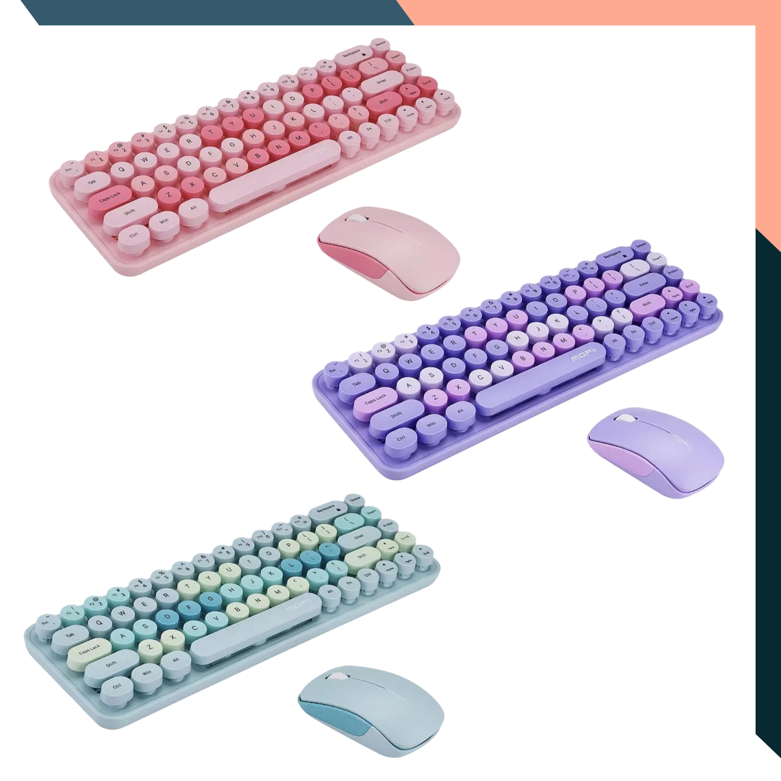 Wireless Keyboard & Mouse 2.4G – Retro 68-Key Typewriter Style » PYC online