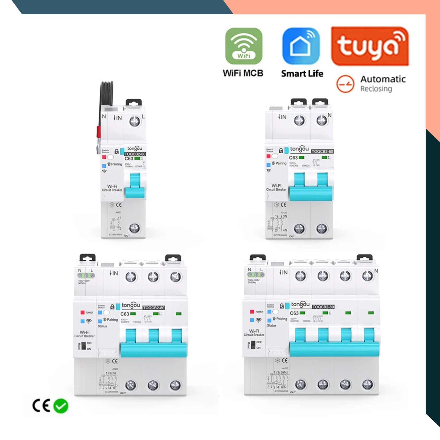 TUYA Smart WiFi Circuit Breaker – Remote Control MCB with Energy ...