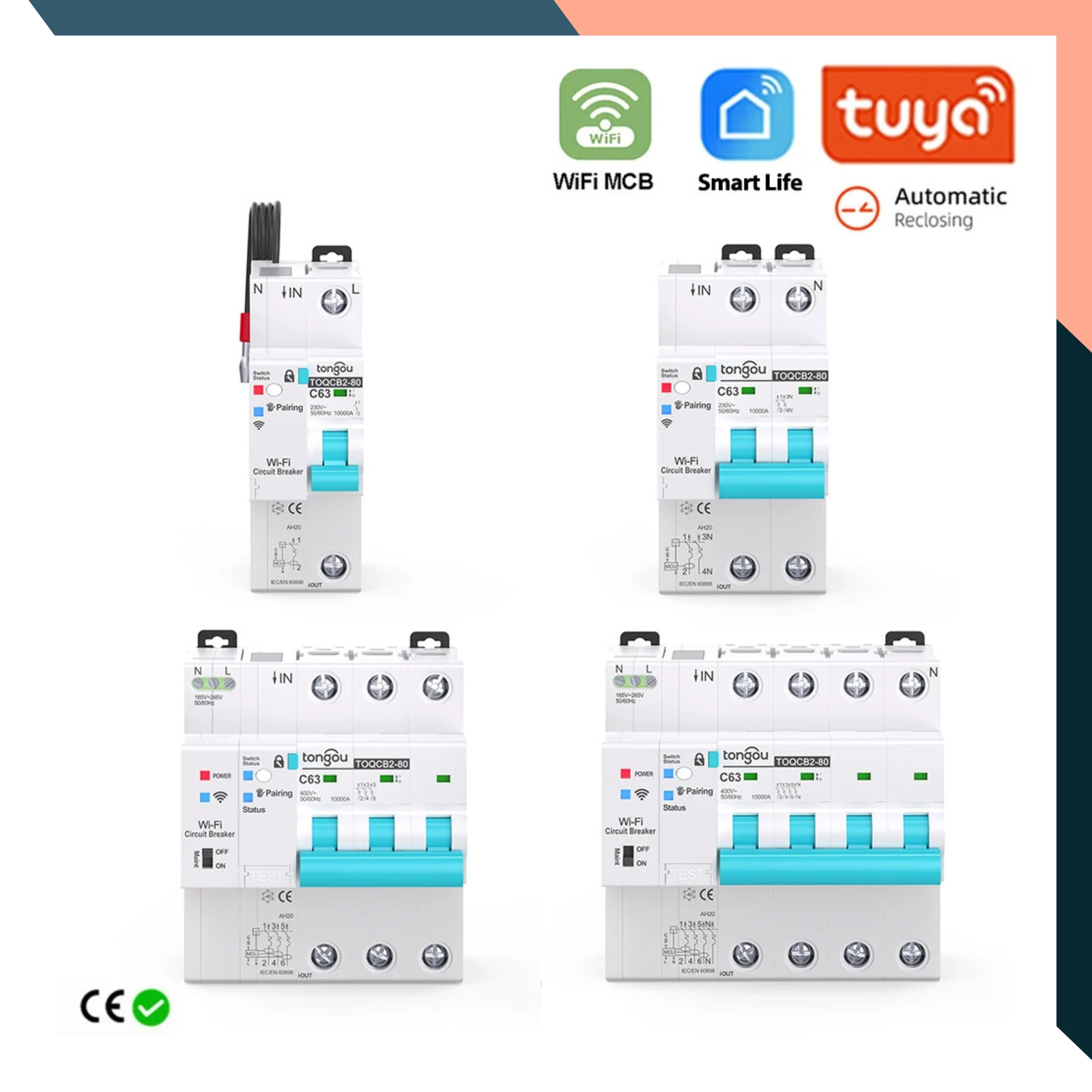 TUYA Smart WiFi Circuit Breaker – Remote Control MCB with Energy ...