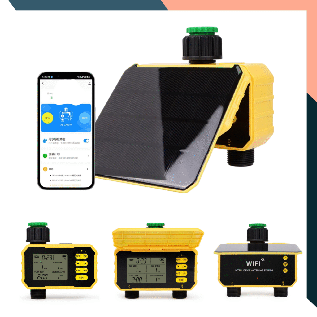 Solar Smart Irrigation Timer – WiFi App Control, Auto Watering w/ Rain ...