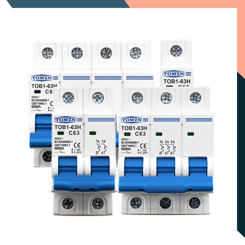 AC MCB C Curve Mini Circuit Breaker 1P–4P 3A–63A for DIN Rail » PYC online