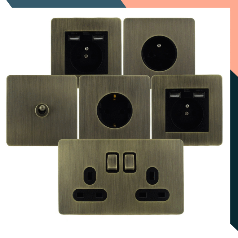 Retro Toggle Light Switch Brushed Bronze Metal Lever 1/2/3/4 Gang Panel ...